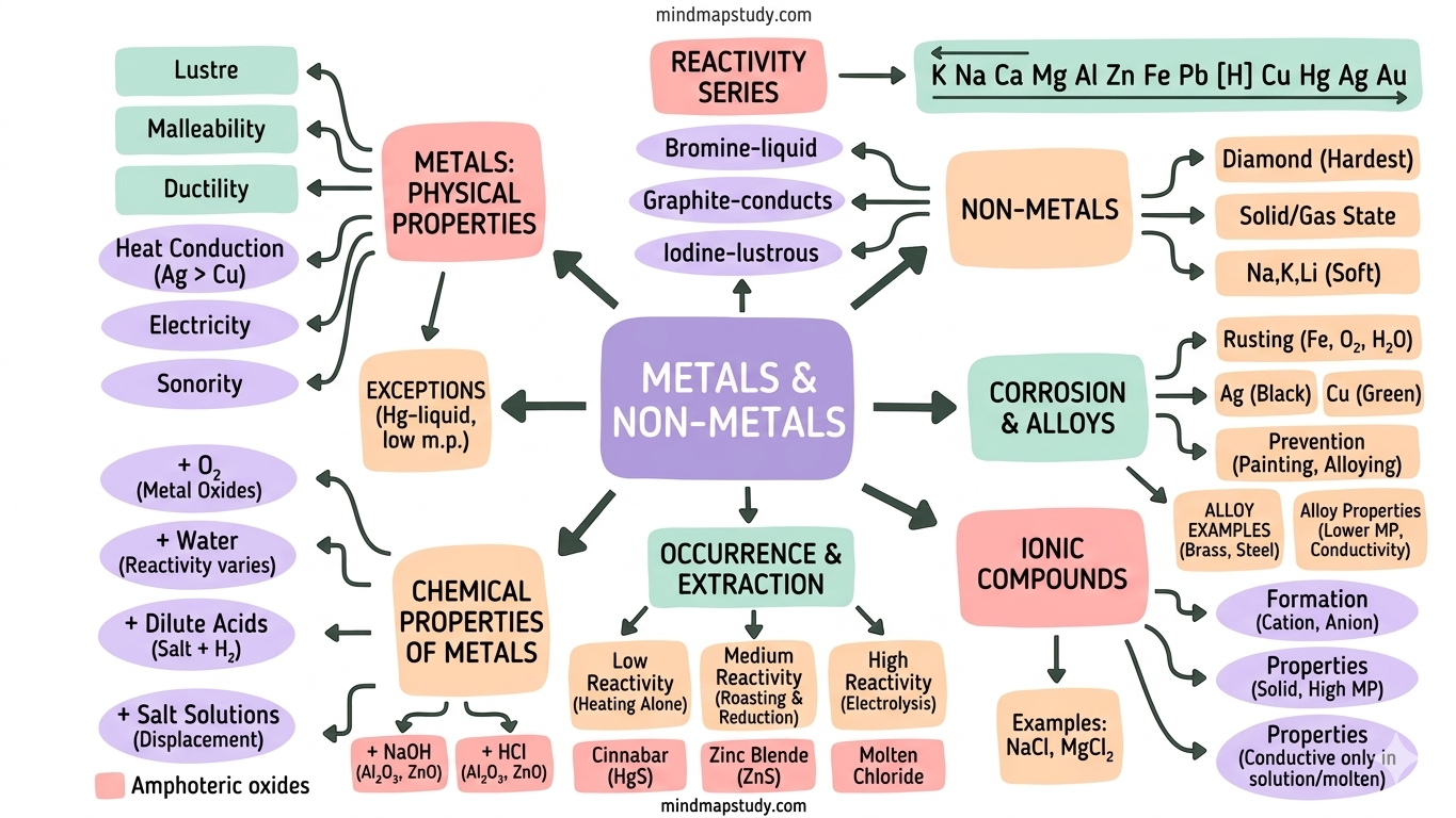 Metals and Non Metals Class 10 Notes and Mind Map (Free PDF Download ...