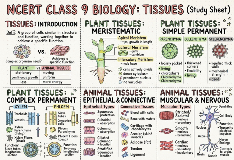 Tissues in Action Class 9 Notes and Solutions - mindmapstudy.com